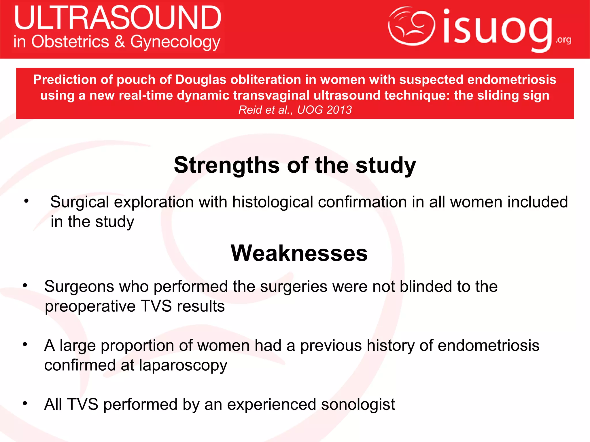 UOG Journal Club: Uterine sliding sign in DIE | PPT