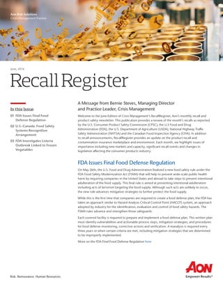 June 2016 recall register | PDF
