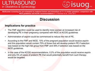 UOG Journal Club: Multicenter screening for pre-eclampsia by maternal ...