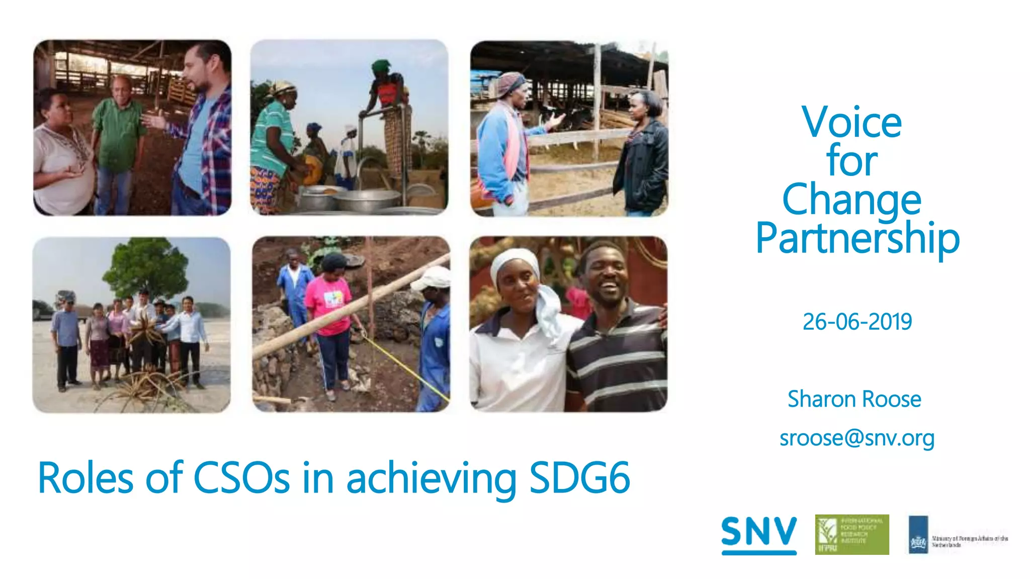 Voice for Change Partnership : roles of CSOs in achieving SDG6 | PPTX ...