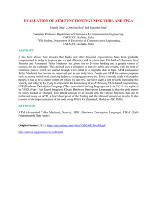 June 2020: Top Downloaded Articles in VLSI design & Communication Systems | PDF