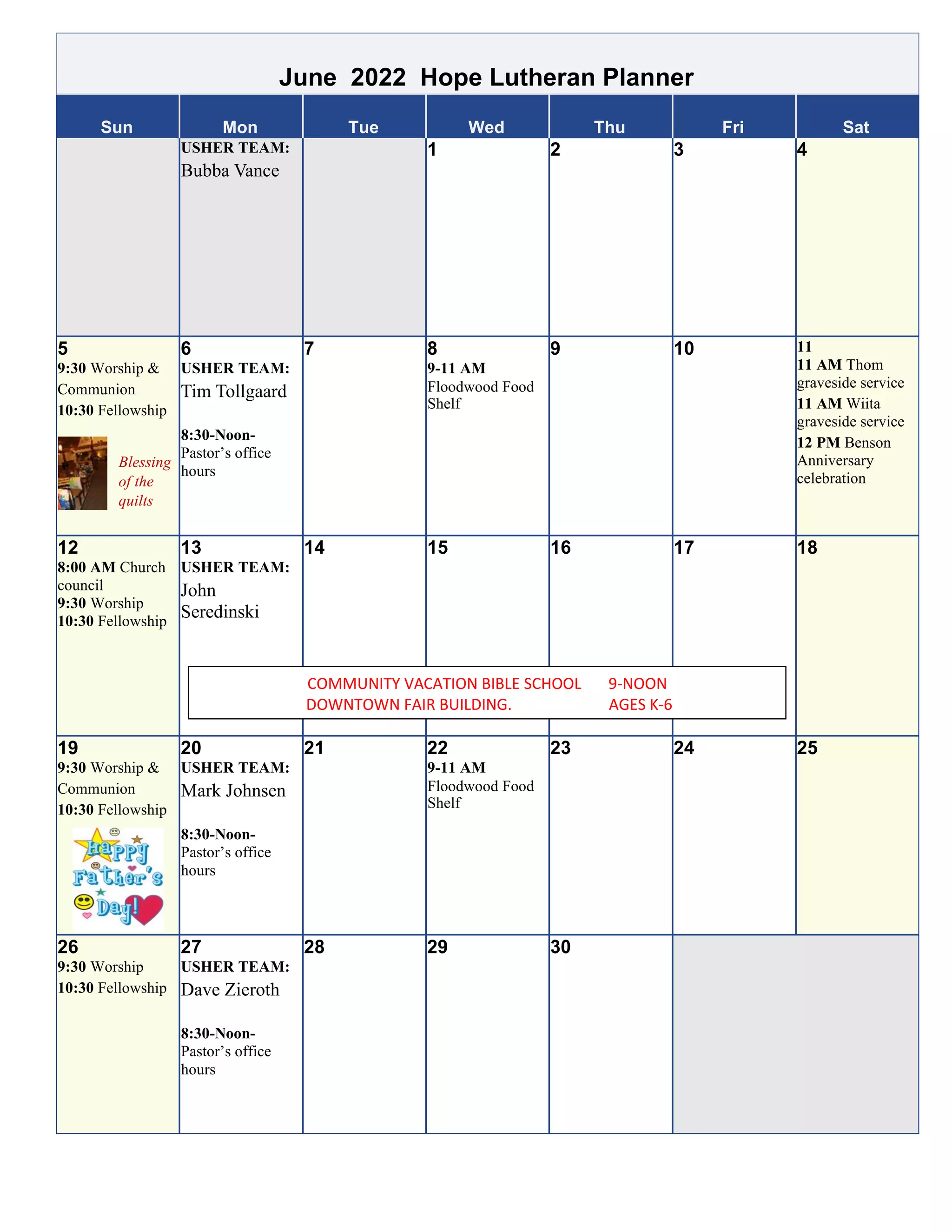 June 2022 Calendar of Events | PDF