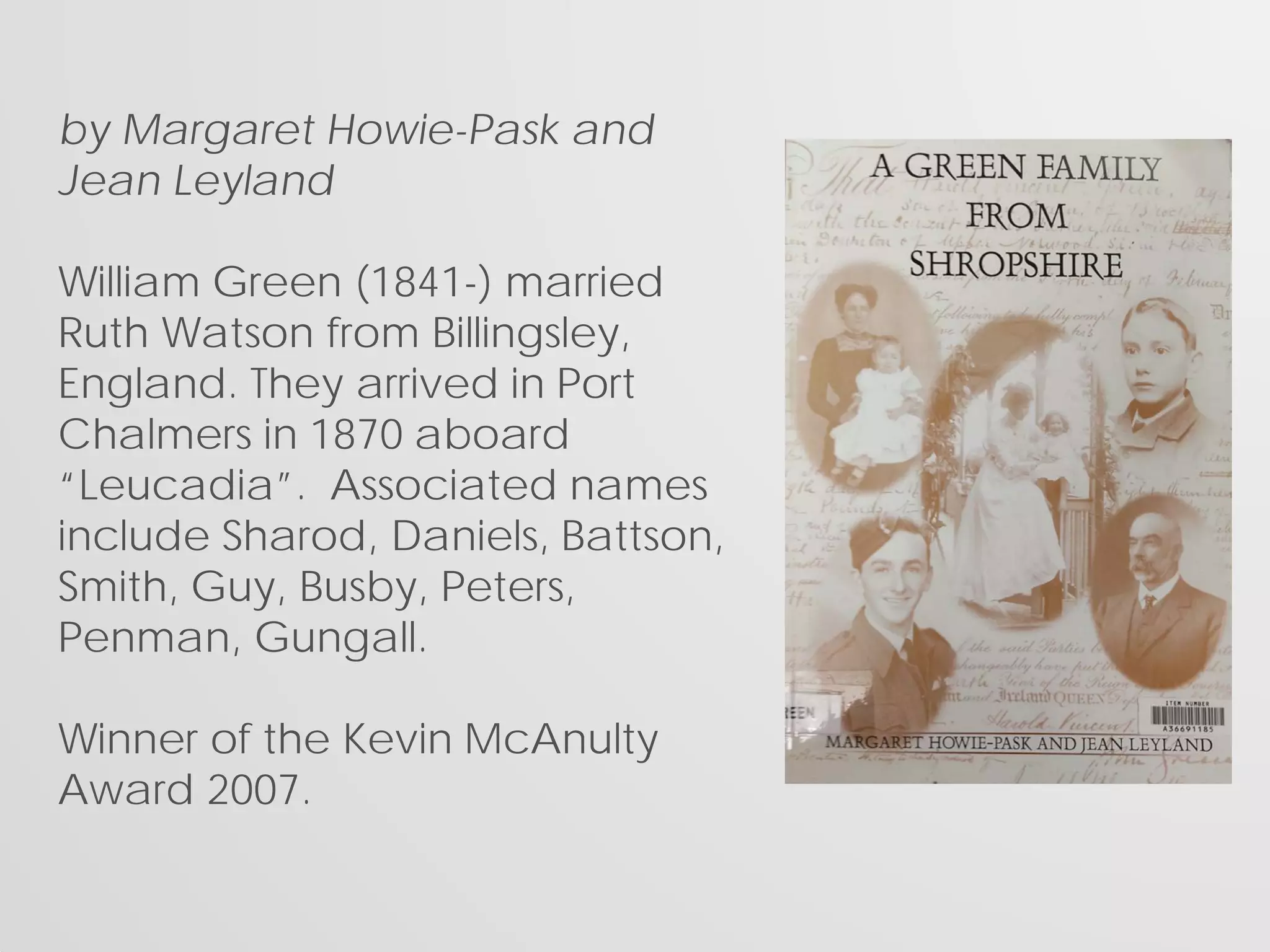 Kevin McAnulty Award Winners | PDF