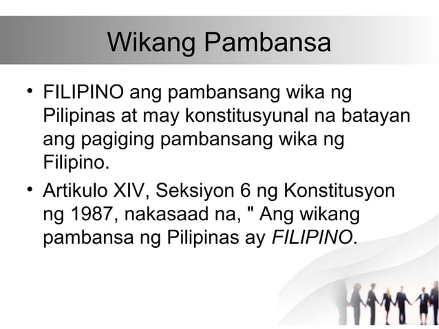 Bilingguwalismo at Multilingguwalismo | PPT