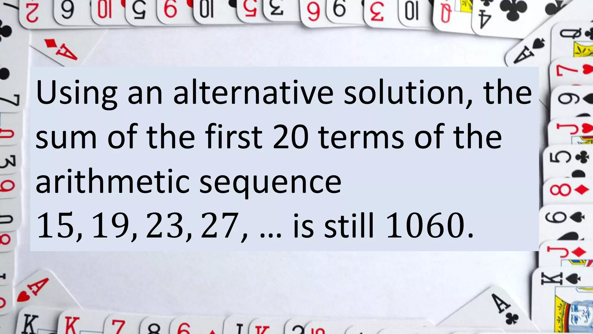 sum of arithmetic sequence s | PPTX