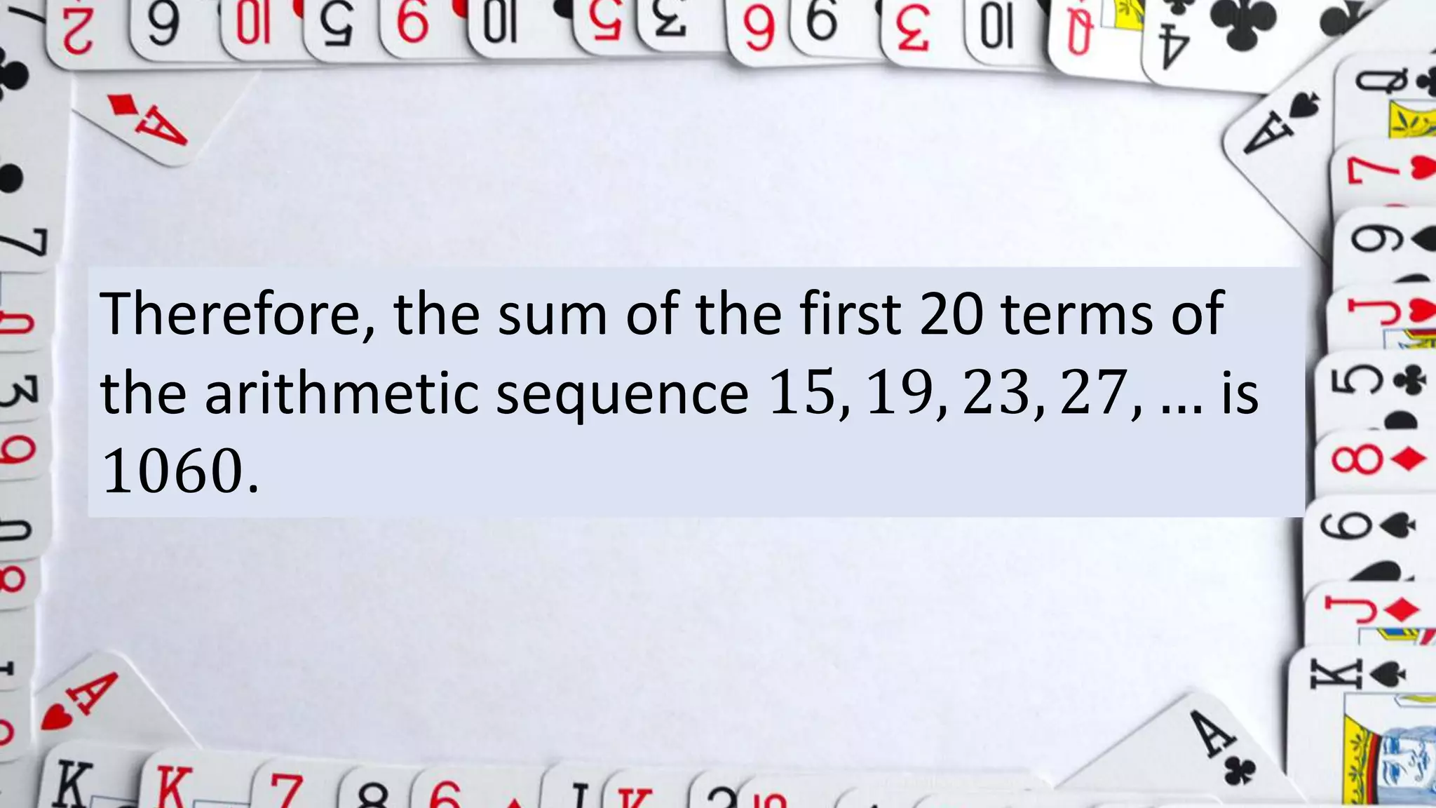sum of arithmetic sequence s | PPTX