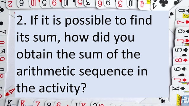 sum of arithmetic sequence s | PPTX | Homework and Study | Education