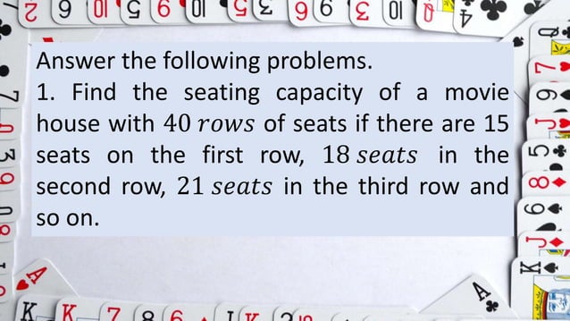 sum of arithmetic sequence s | PPTX | Homework and Study | Education