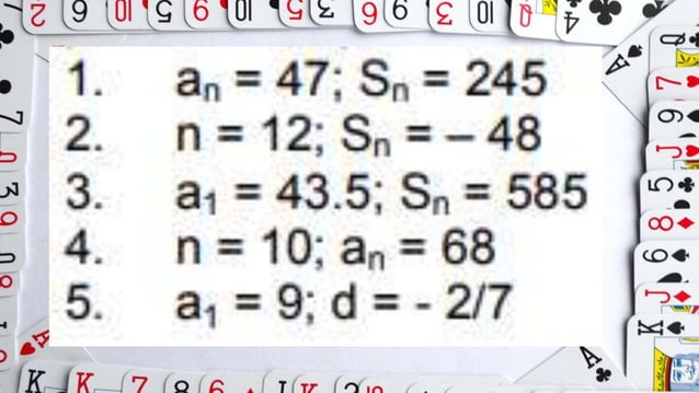 sum of arithmetic sequence s | PPTX | Homework and Study | Education