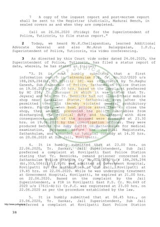 June 26 madras hc tuticorin custodial death | PDF