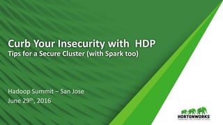 Curb your insecurity with HDP | PPTX | Cloud Computing | Internet