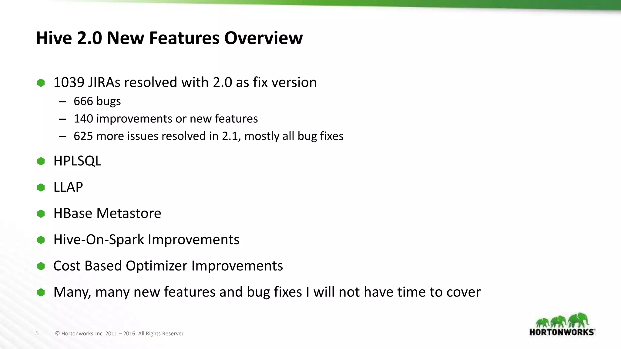 Apache Hive 2.0: SQL, Speed, Scale | PPT