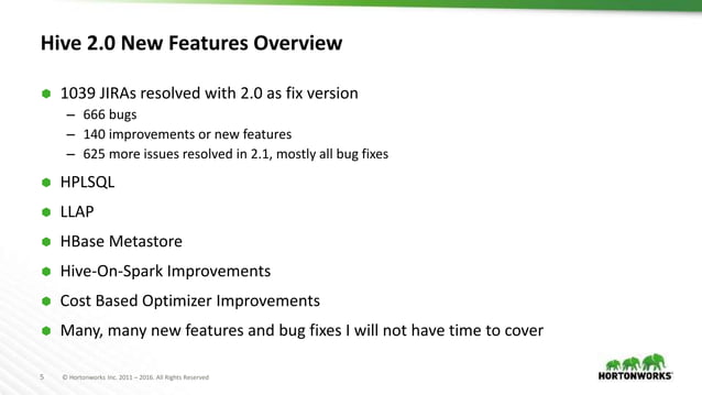 Apache Hive 2.0: SQL, Speed, Scale | PPT