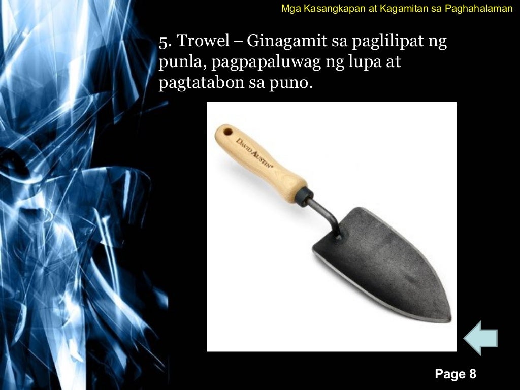 MGA KASANGKAPAN AT KAGAMITAN NG PAGHAHALAMAN