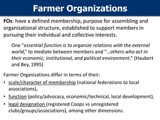 Definitions of Farmer Organizations and Farmer-to-Farmer Extension | PPT