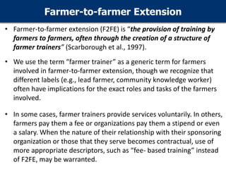 Definitions of Farmer Organizations and Farmer-to-Farmer Extension | PPT