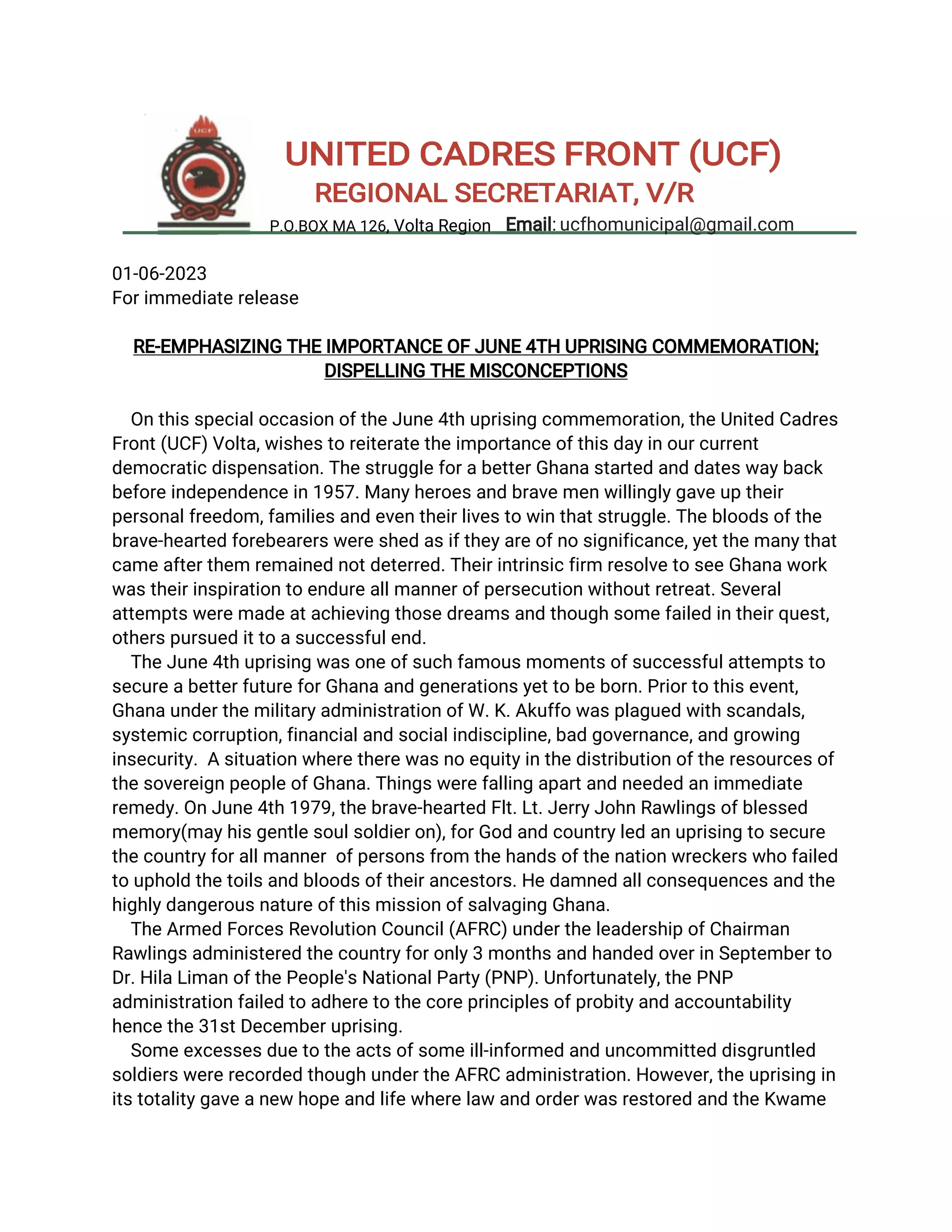 RE-EMPHASIZING THE IMPORTANCE OF JUNE 4TH UPRISING COMMEMORATION ...