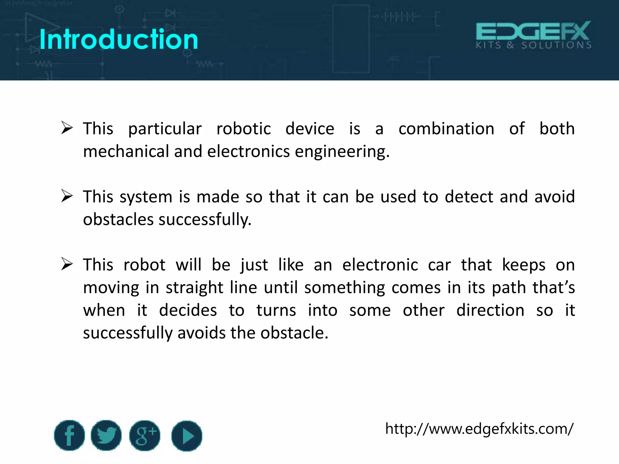 Obstacle Avoidance Robotic Vehicle | PPTX