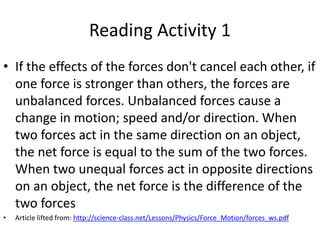 June 6 science 8 balanced and unbalanced force | PPTX
