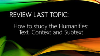 THE VALUES OF ART | PPTX