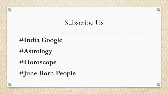 June Born Horoscope : Born In June people Personality | PPT