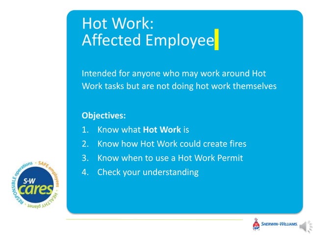 Hot Work Affected Training | PPTX