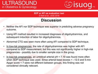 UOG Journal Club: Single deepest vertical pocket or amniotic fluid ...