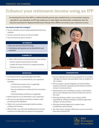 Enhance Your Retirement Income Using an IPP | PDF | Business Accounting & Finance | Business