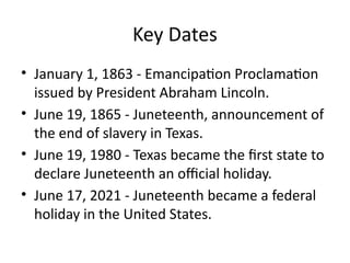 The Juneteenth Presentation Important Figures | PPTX