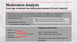 Quantitative Analysis: Conducting, Interpreting, & Writing | PPT
