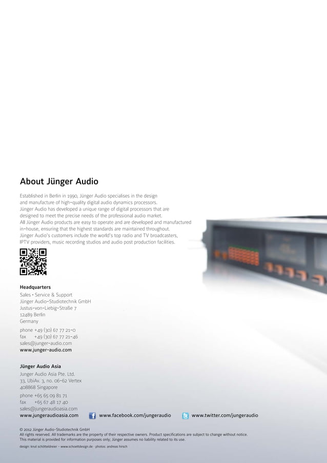 Junger Audio Products 2012 | PDF