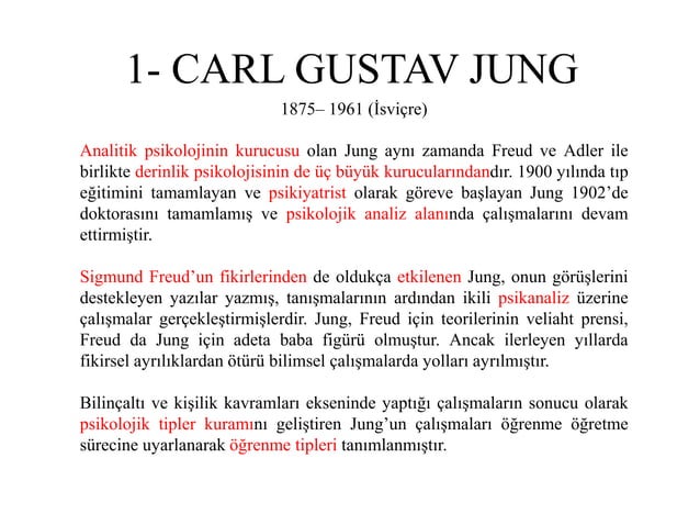 Jung Psikolojik Tipler ve Öğrenme Tipleri Kuramı /Jung's Theory of ...