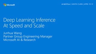 Deep Learning Inference at speed and scale | PDF