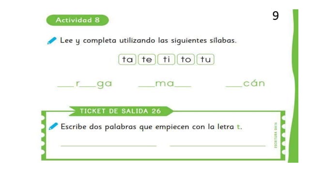 ComprensiÓn De Lectura Palabras Con Letra T Ppt