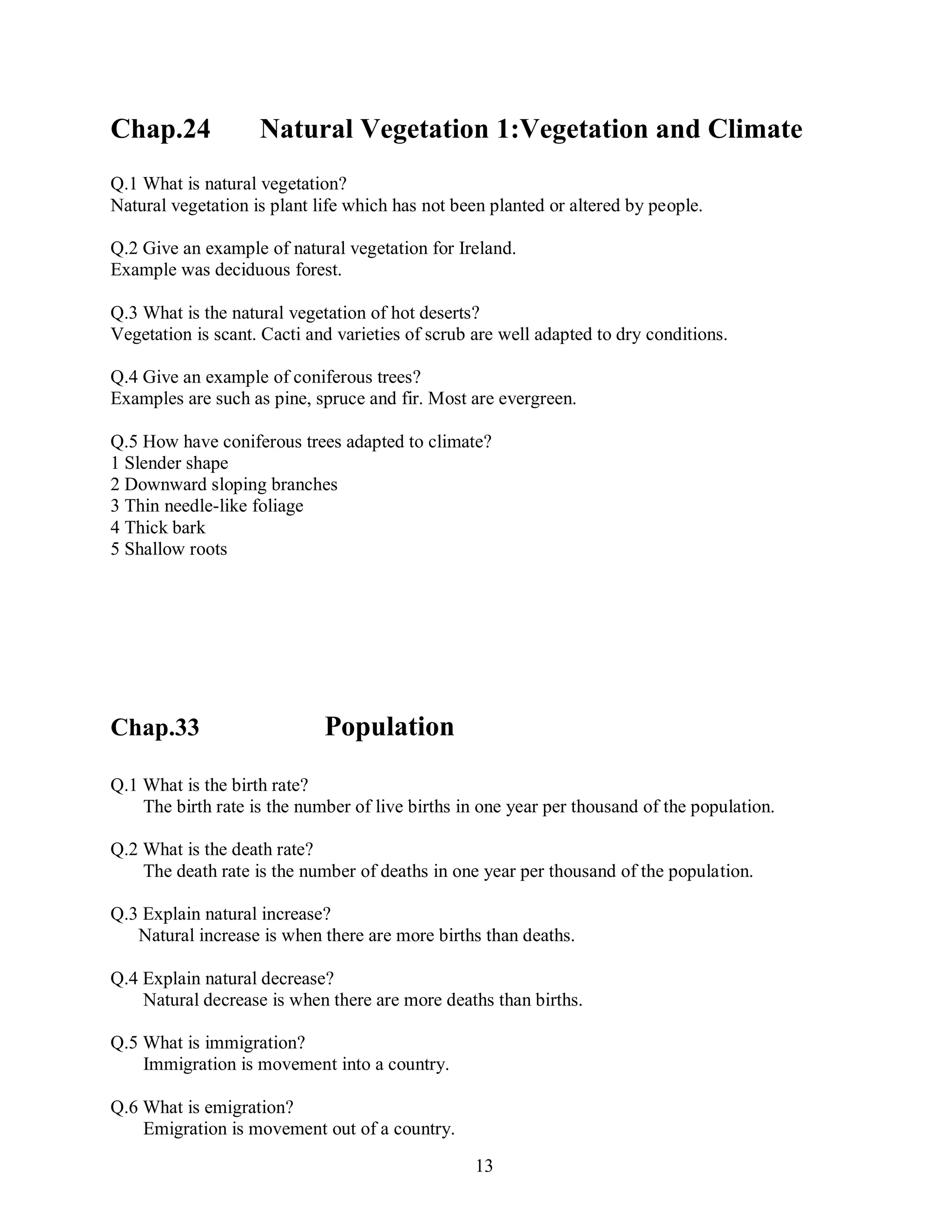 Junior Cert Geography Notes | PDF