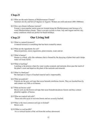 Junior Cert Geography Notes | PDF