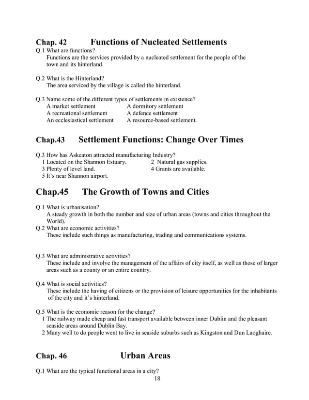 Junior Cert Geography Notes | PDF