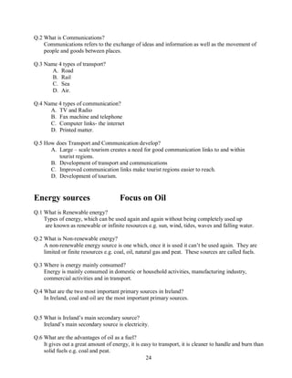 Junior Cert Geography Notes | PDF