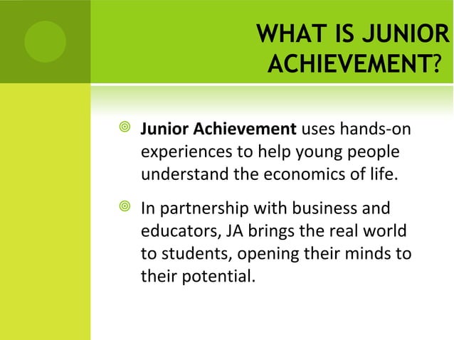 Junior Achievement Jp2 | PPT | Education