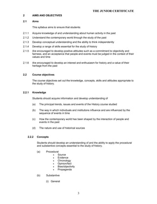 Junior cert history syllabus | PDF
