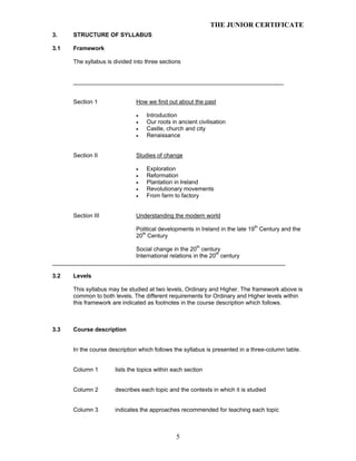 Junior cert history syllabus | PDF