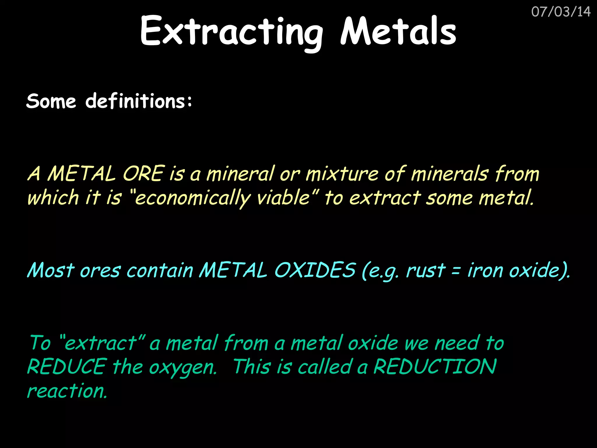 Metals Chemistry Junior cycle science | PPT