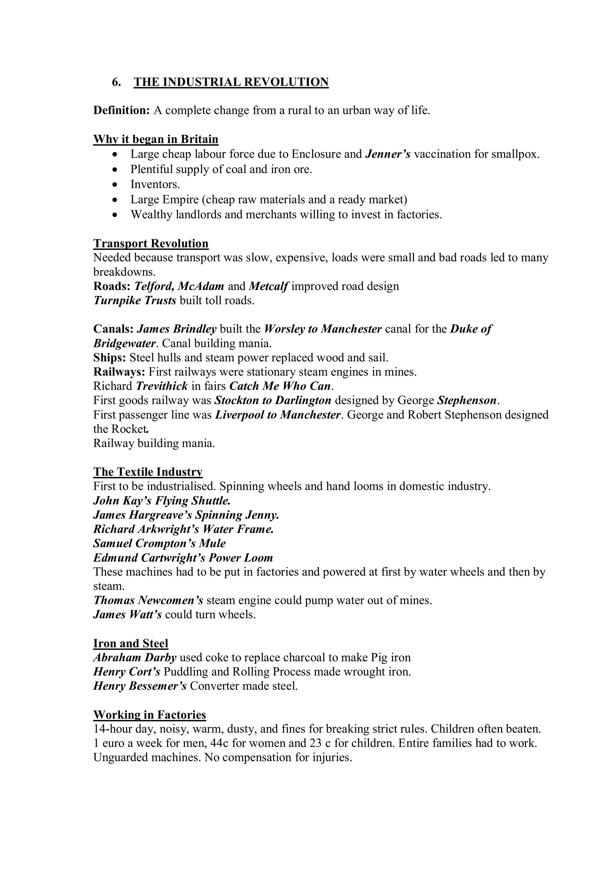 Junior Certificate History Second Year Notes | PDF