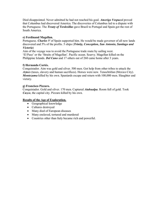 Junior Certificate History Second Year Notes | PDF