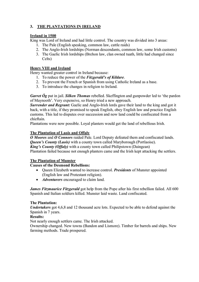 Junior Certificate History Second Year Notes | PDF