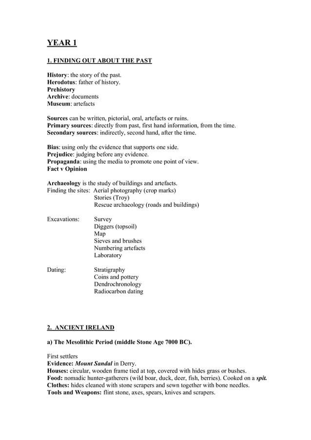 Junior Cert First Year History Notes | PDF | Houses | Real Estate