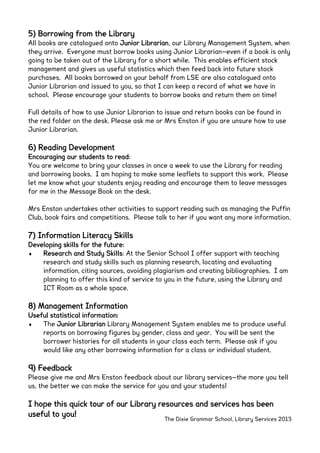 Junior Library Staff Guide | PDF