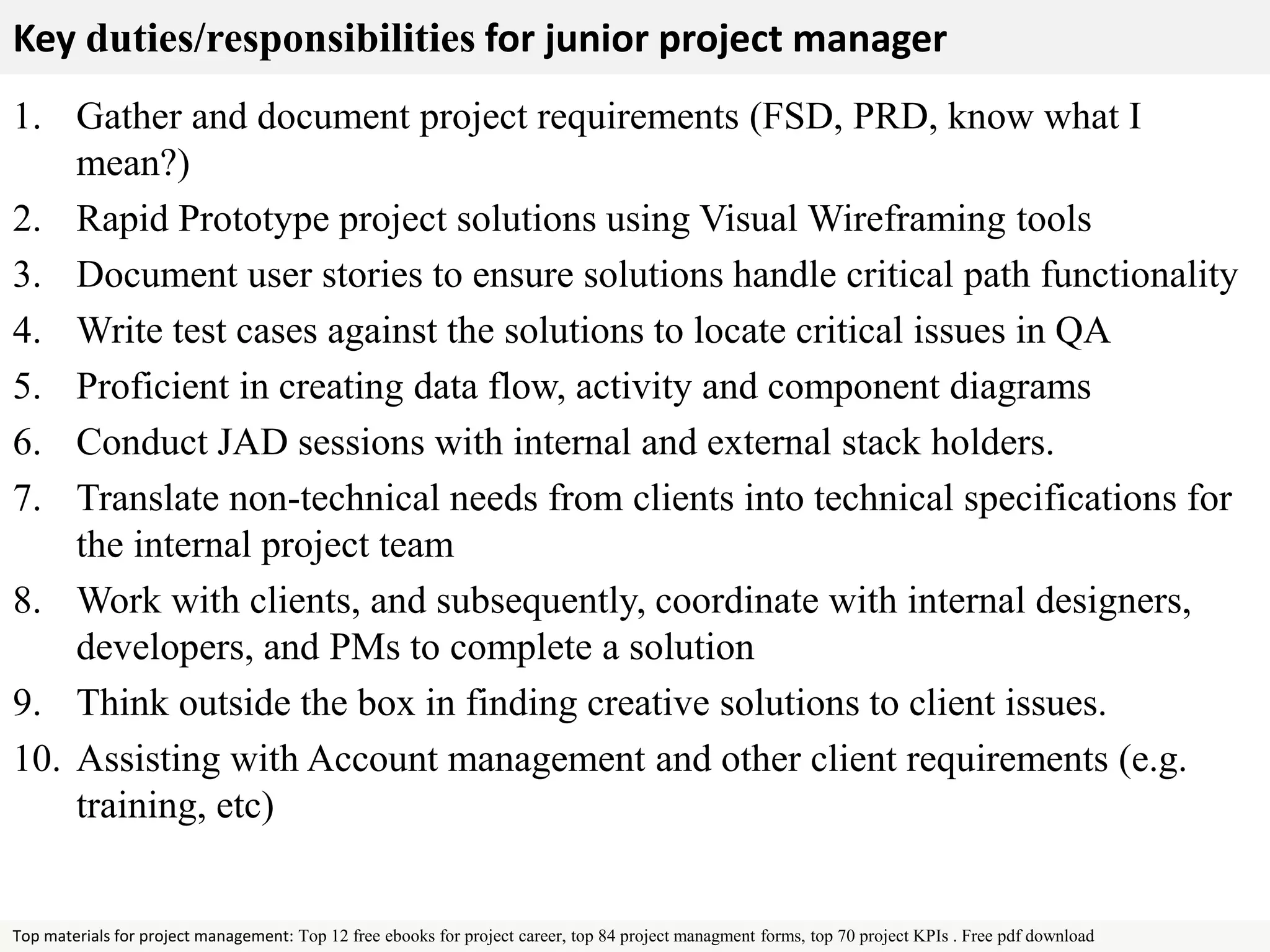 Junior project manager | PPTX
