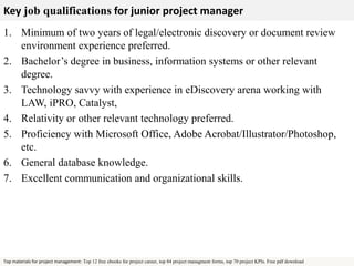 Junior project manager | PPT
