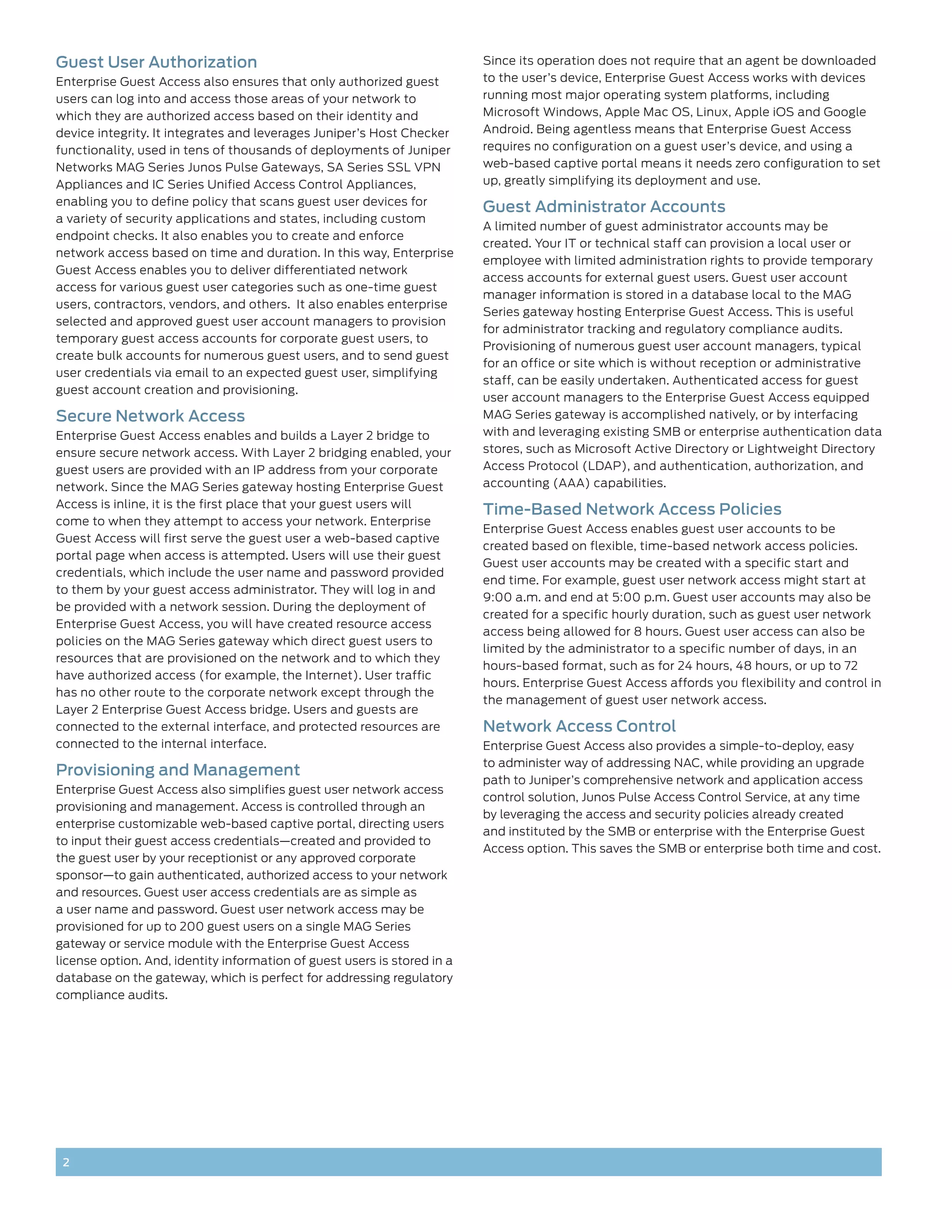 Juniper Enterprise Guest Access | PDF